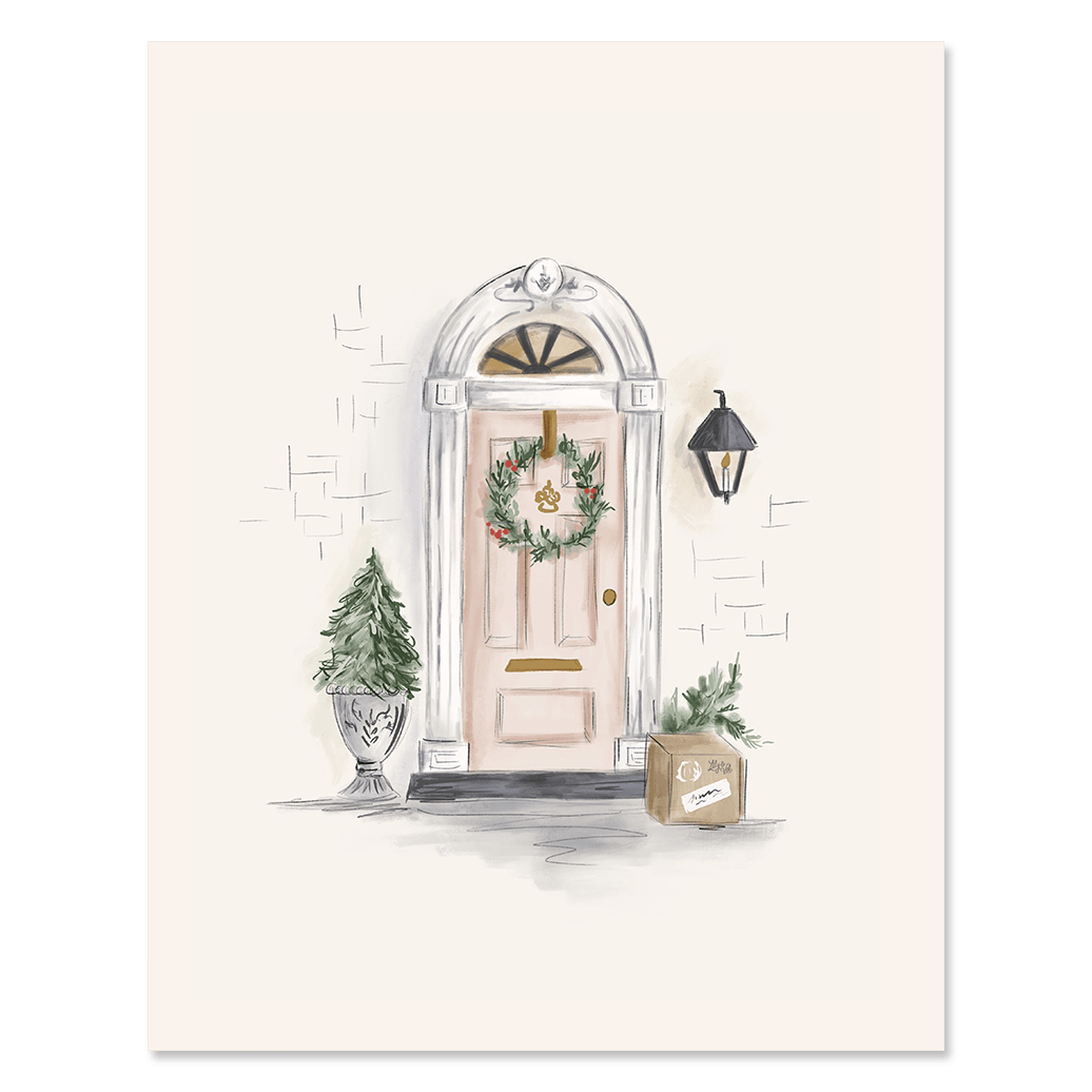 The Christmas Door - Print - Holiday Decor - Christmas Art – Lily & Val
