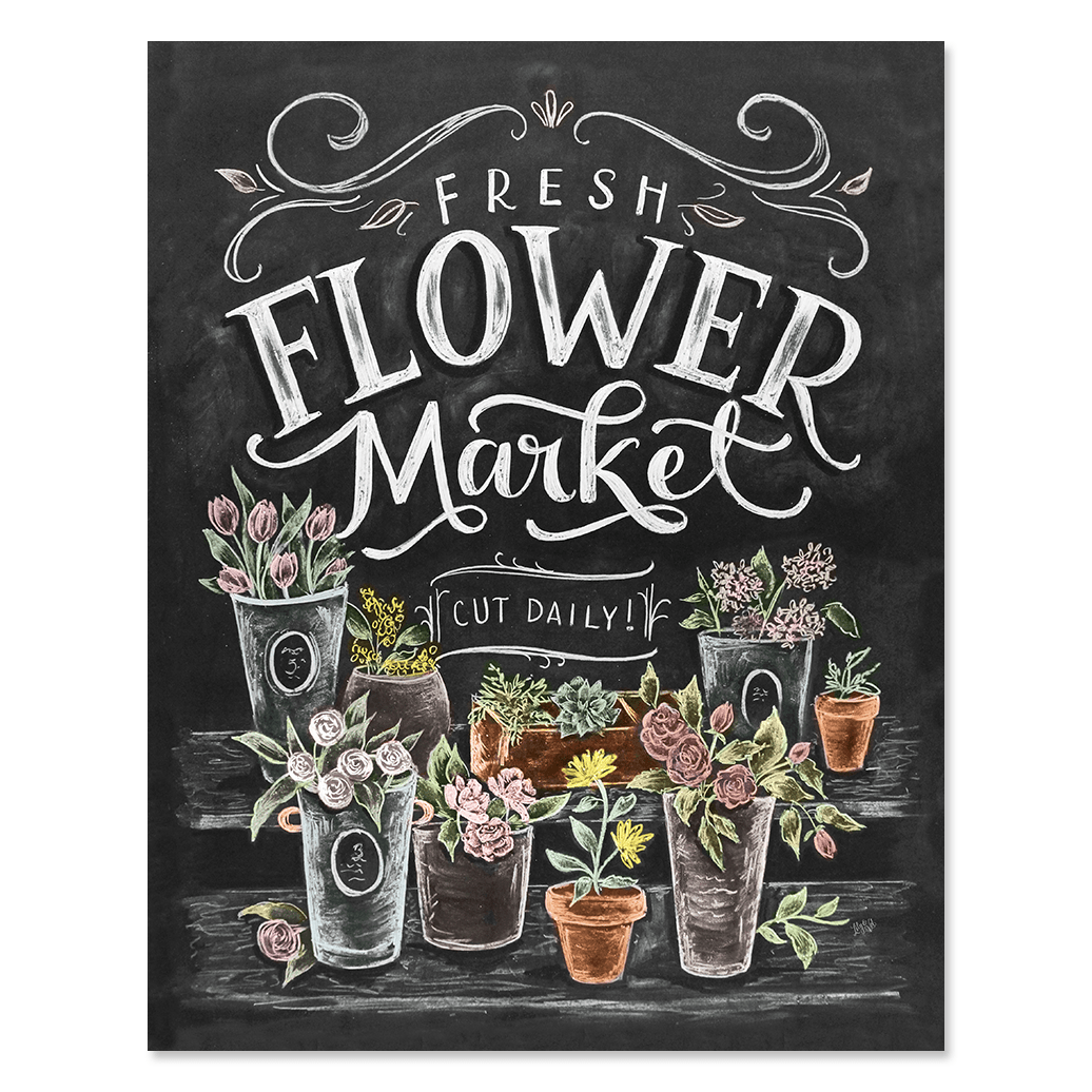 Fresh Flower Market - Print & Canvas - Spring - Flower Art - Floral ...